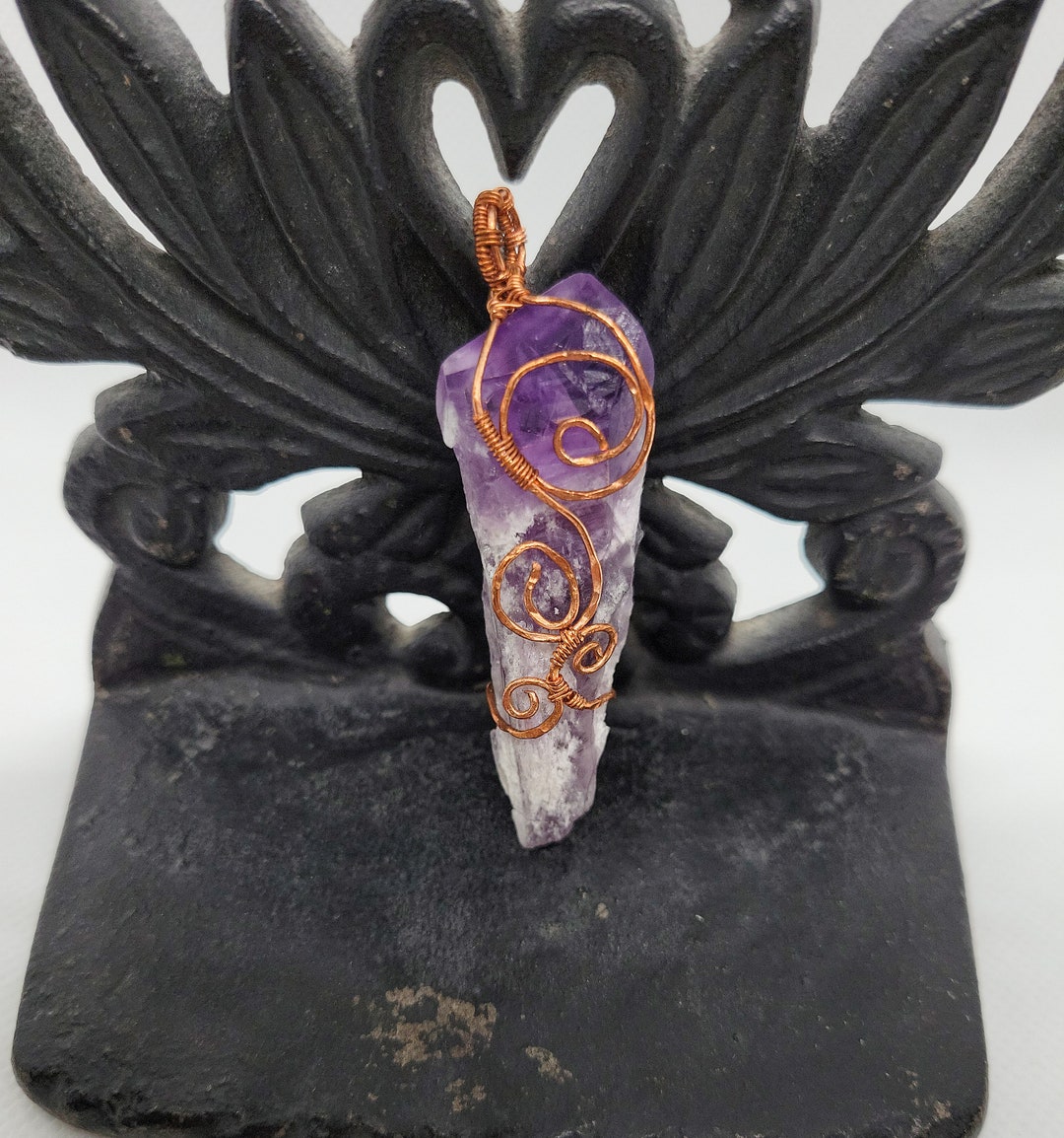 Unique Amethyst Shard Copper Pendant Handcrafted Rustic Chic Jewelry ...