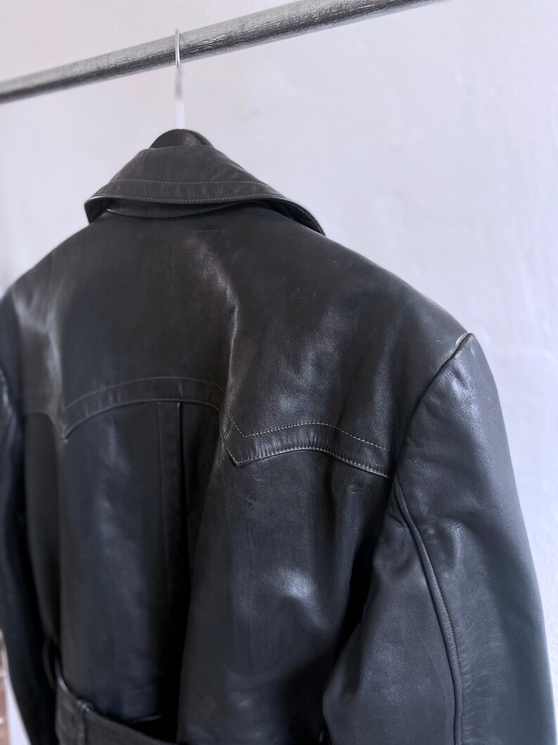 80s/90s Matrix Coat in Black Heavy Genuine Leather Trench - Etsy