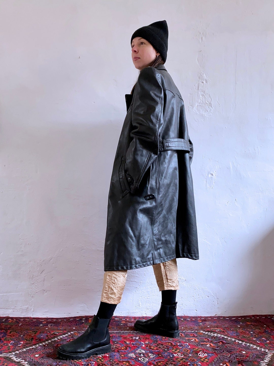 80s/90s Matrix Coat in Black Heavy Genuine Leather Trench - Etsy