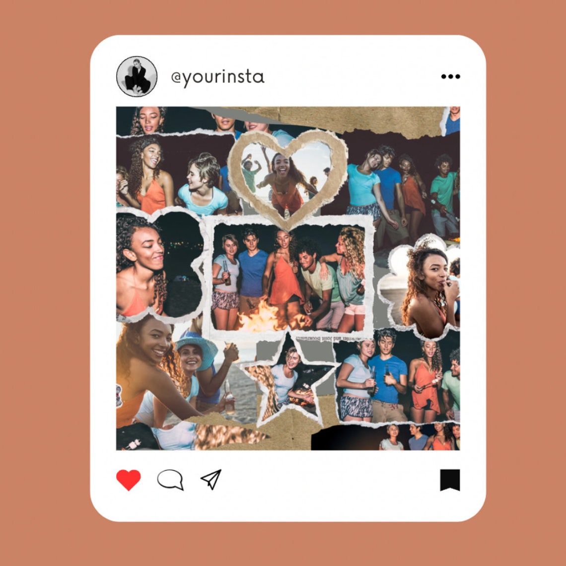 Vintage Instagram Digital Scrapbook, Scrapbook Collage Template ...