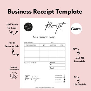 Editable Invoice Template | Canva Invoice Design | Printable Receipt ...