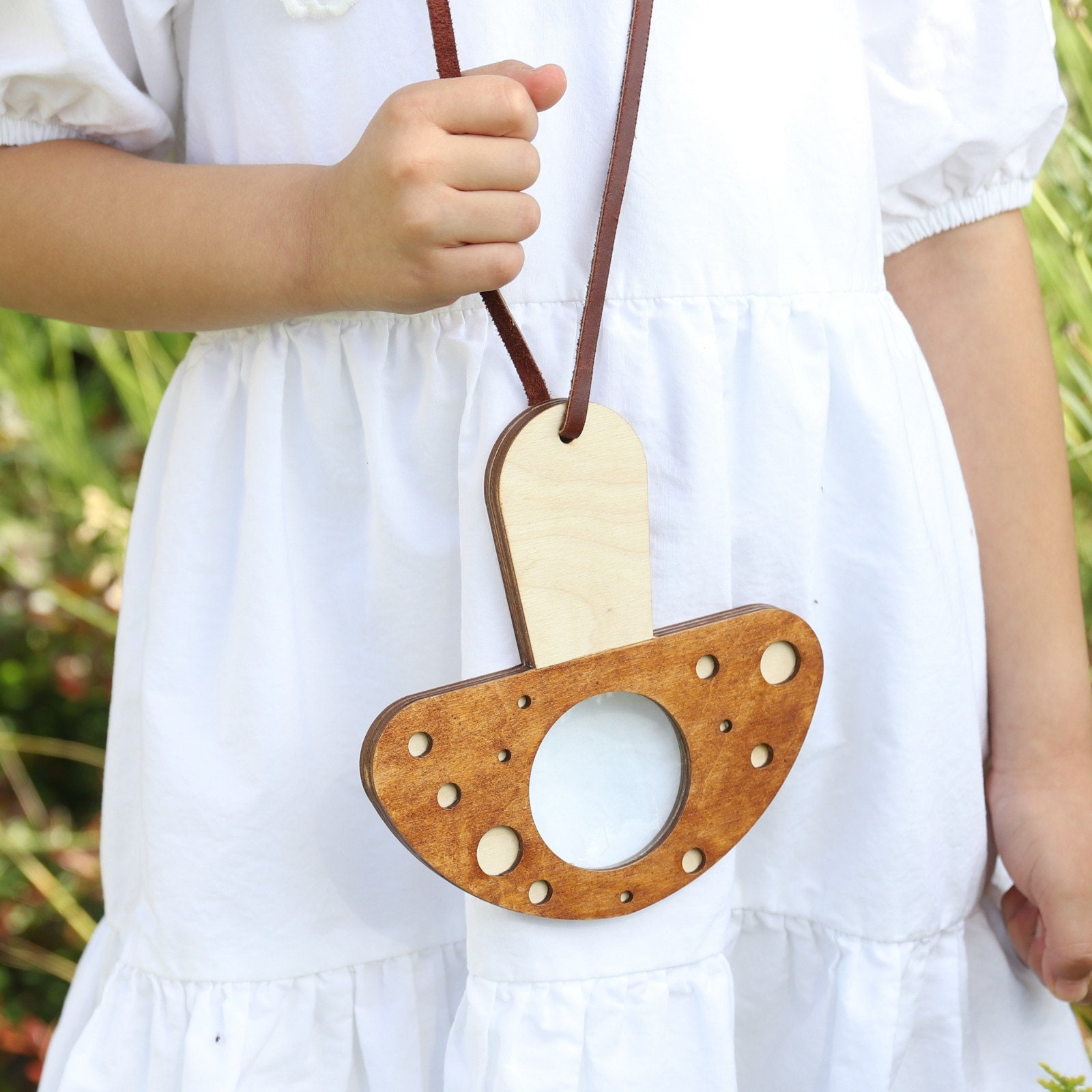 Wooden Pendant Magnifying Lens, Custamizable Kids Magnifier, Nature ...