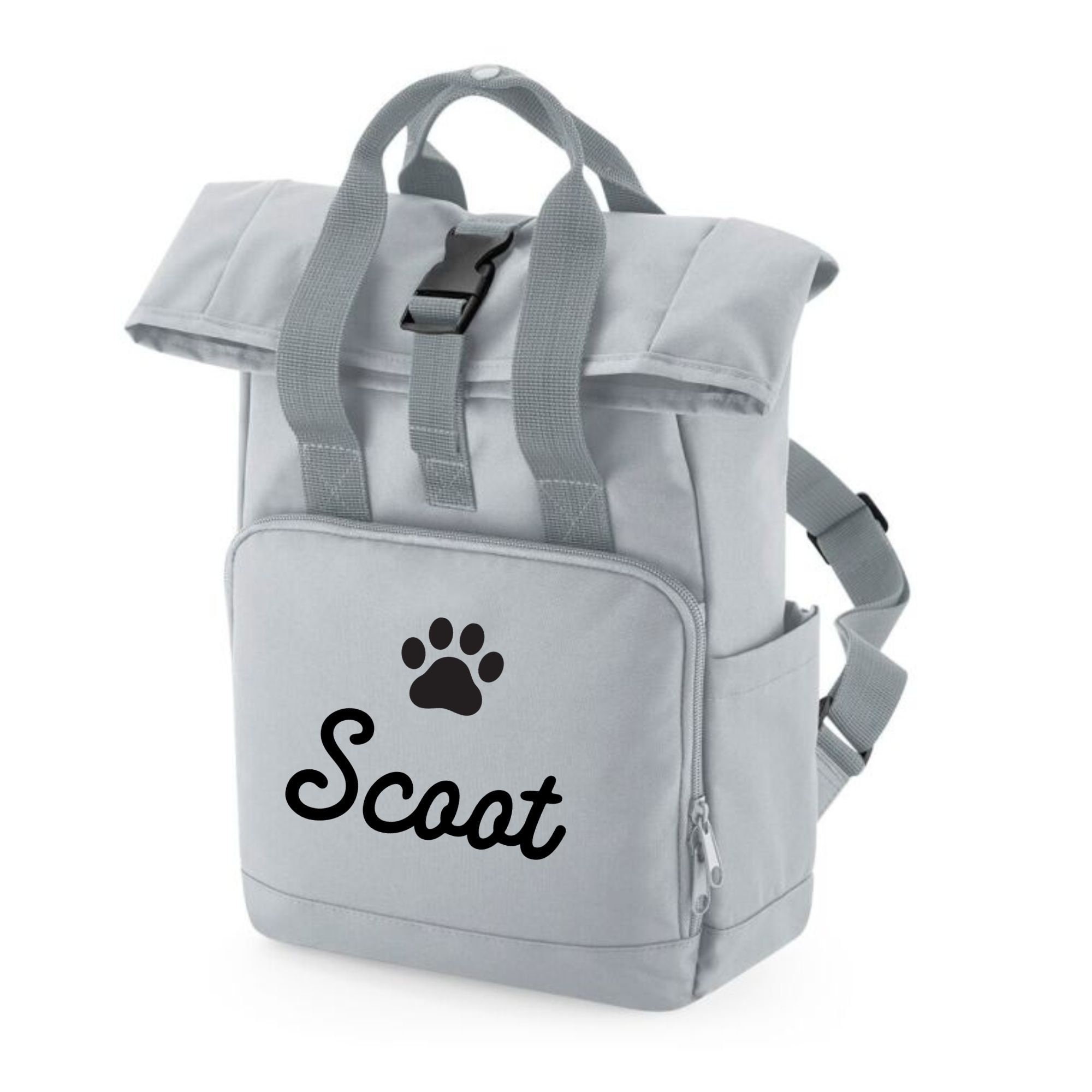 Custom Dog Roll Top Back Pack, Personalised Dog Roll Top Rucksack ...