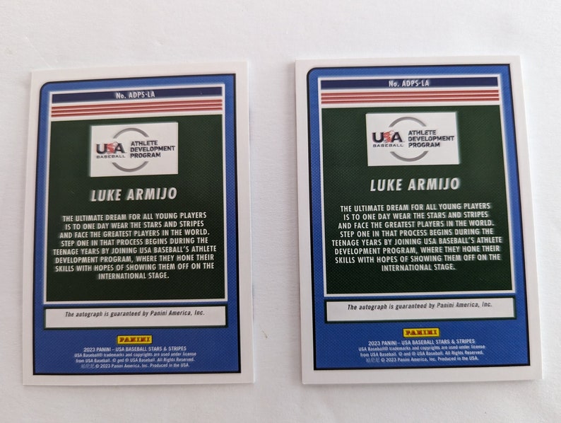 2023 Panini USA Baseball Stars & Stripes Luke Armijo Auto and Patch ...