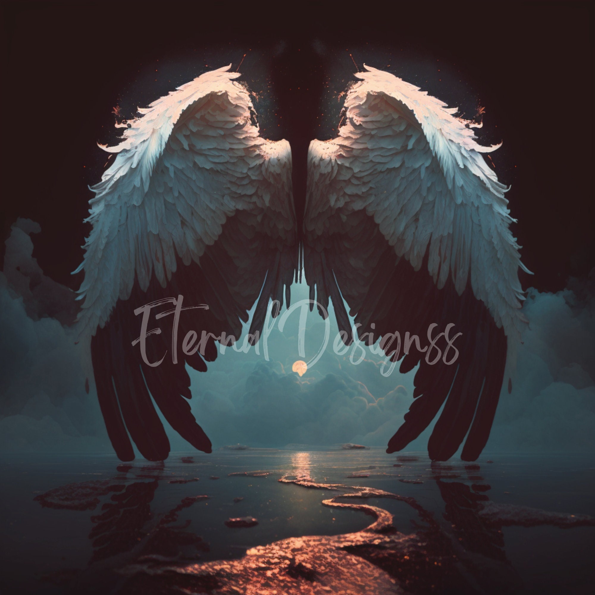 Angel Wings Backdrop | Angel Wings Photoshop Overlay | Angel Wings PNG ...