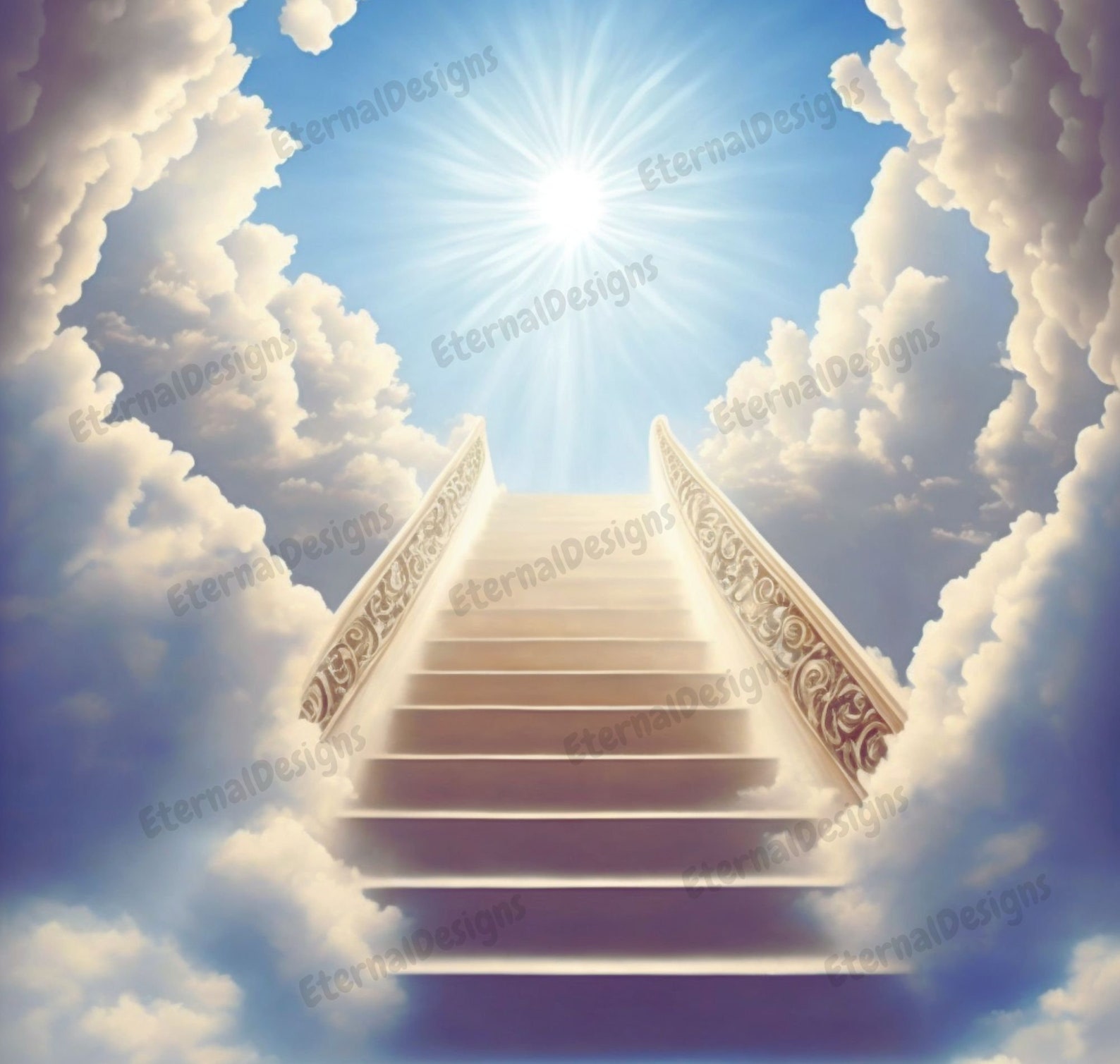 Heaven Background 6 PNG | Memorial Background | Stairs to Heaven ...
