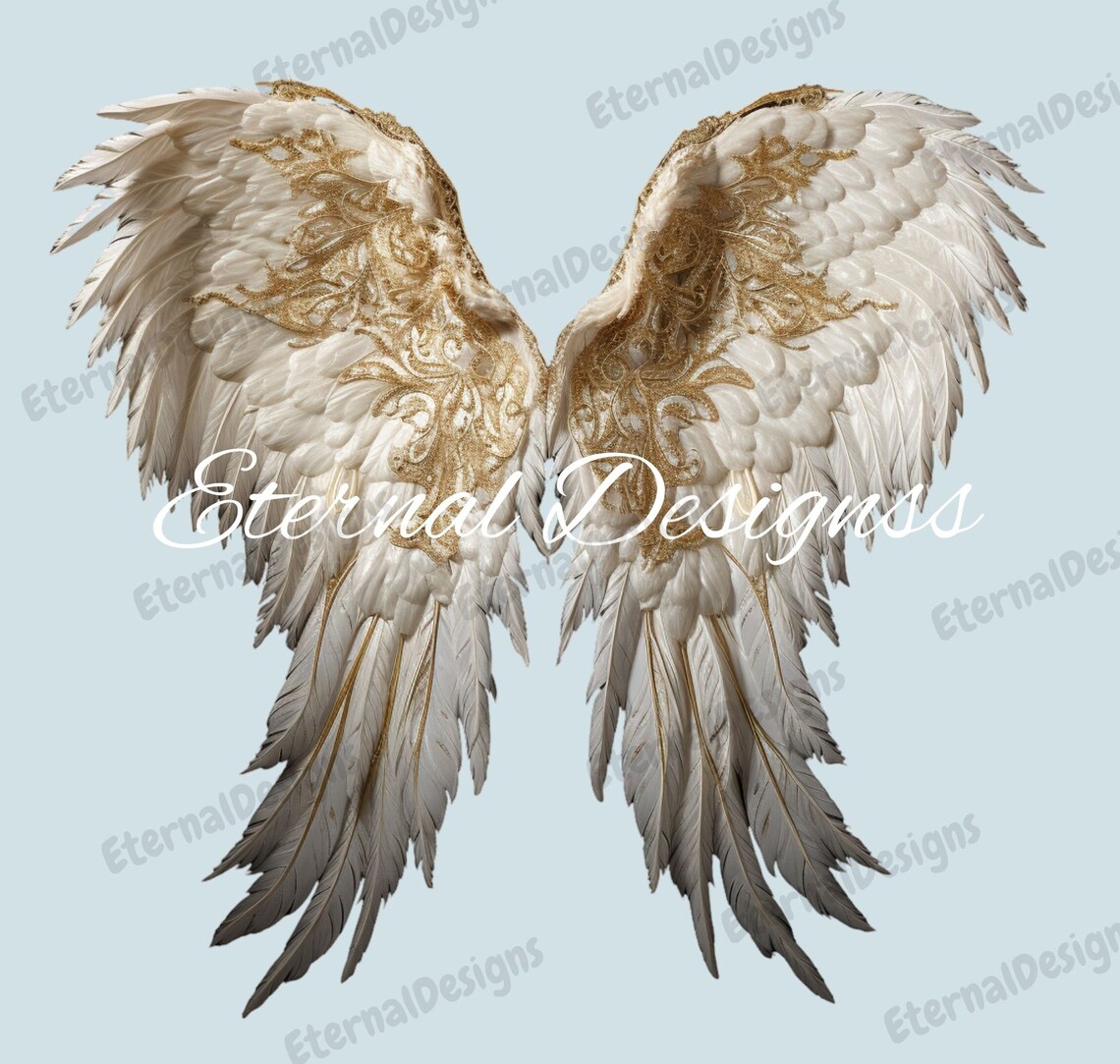 White and Gold Angel Wings PNG Angel Wings Clipart - Etsy