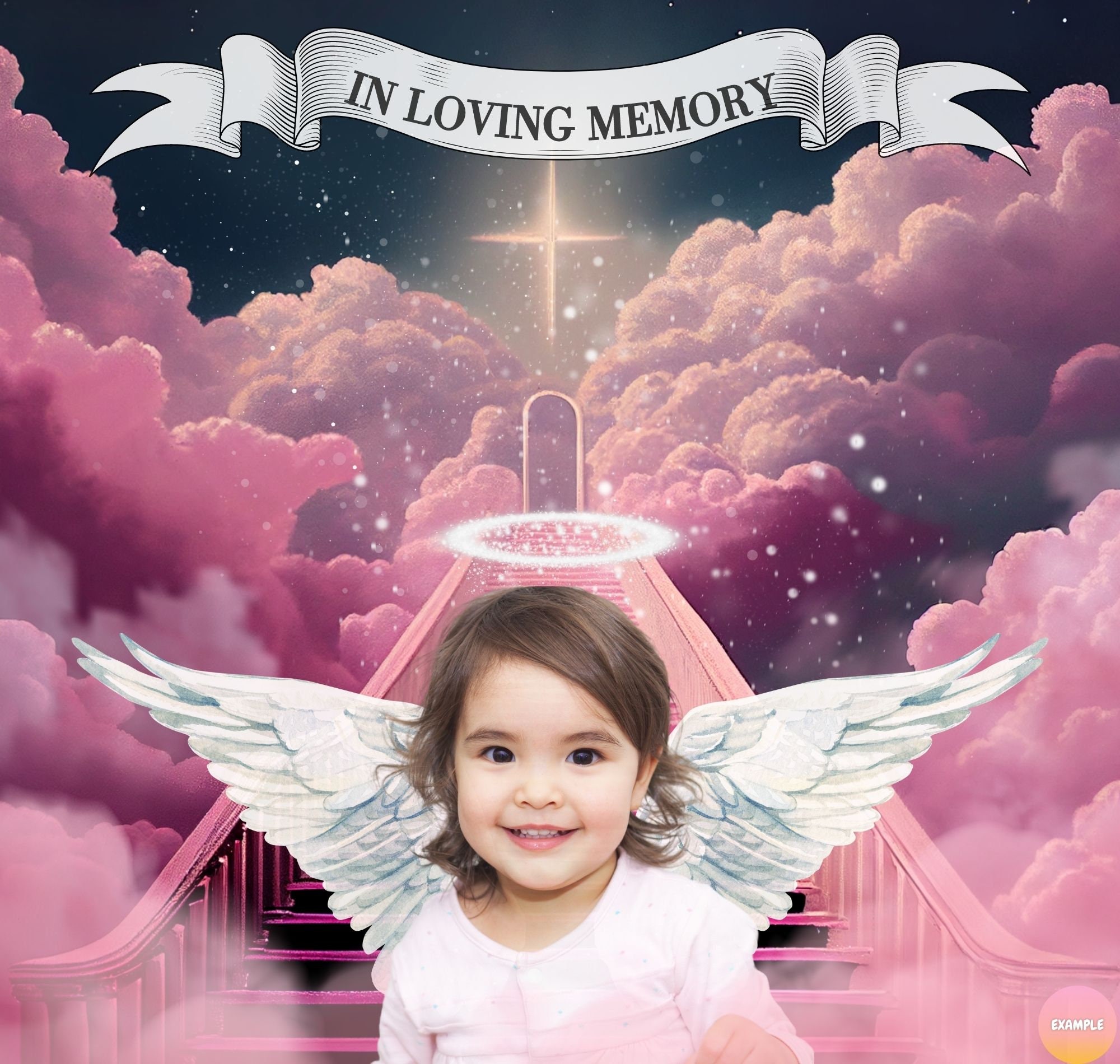 Pink Heaven Background PNG | Memorial Background | Stairs to Heaven ...