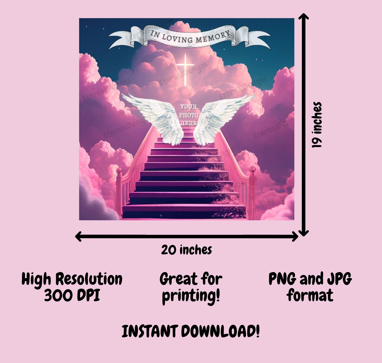 Pink Heaven Background PNG | Memorial Background | Stairs to Heaven ...