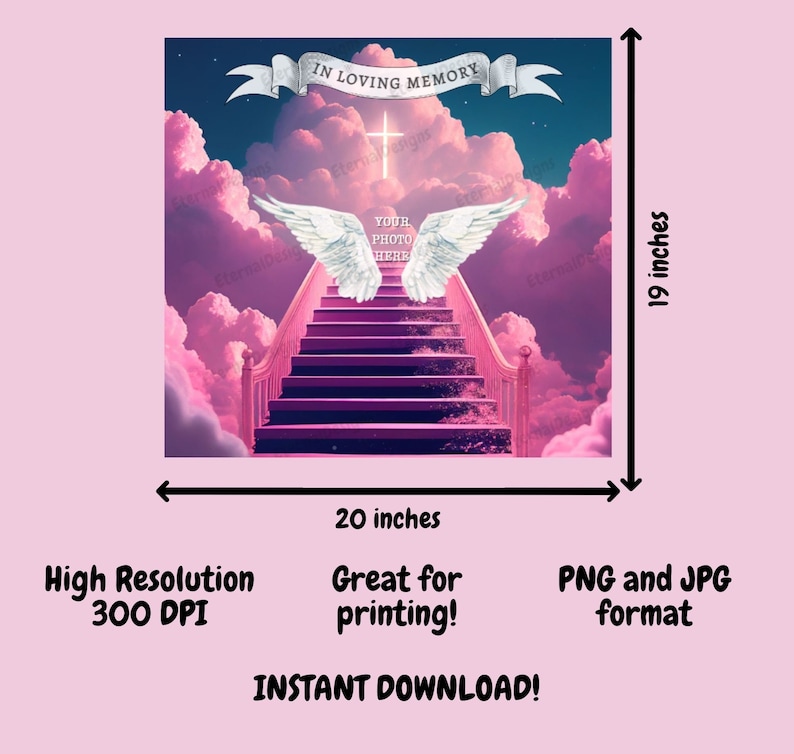 Pink Heaven Background PNG | Memorial Background | Stairs to Heaven ...