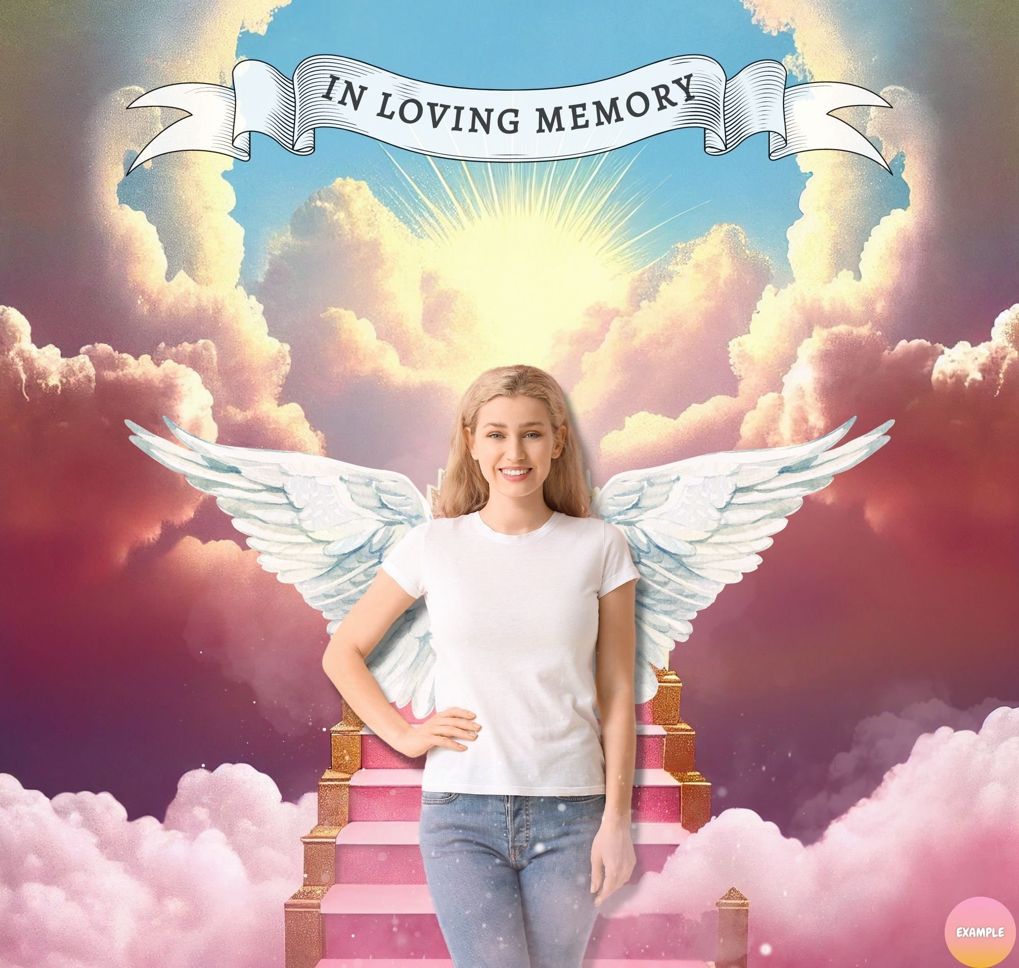 Pink Heaven Background PNG | Memorial Background | Stairs to Heaven ...