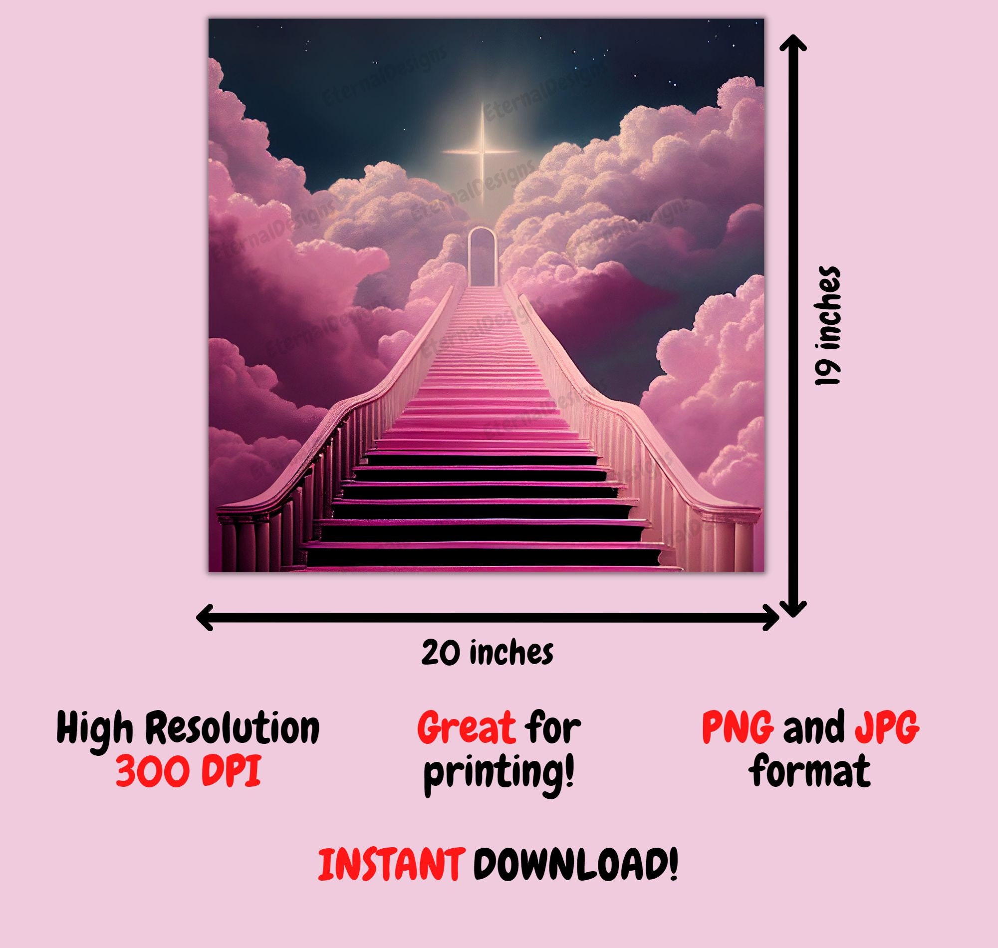 Pink Heaven Background PNG | Memorial Background | Stairs to Heaven ...