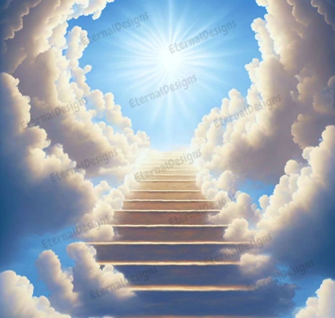 Heaven Background 9 PNG | Memorial Background | Stairs to Heaven ...