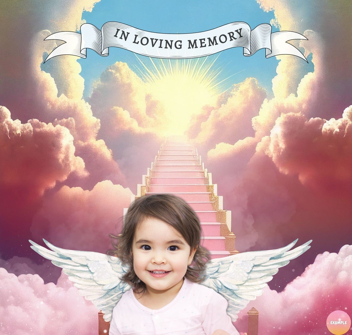 Pink Heaven Background PNG | Memorial Background | Stairs to Heaven ...