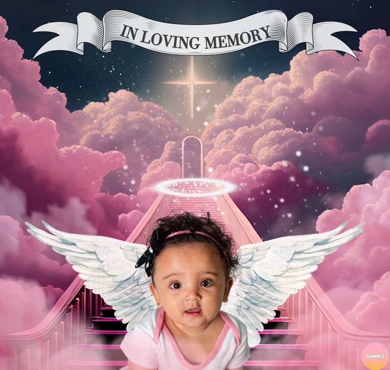 Pink Heaven Background PNG | Memorial Background | Stairs to Heaven ...