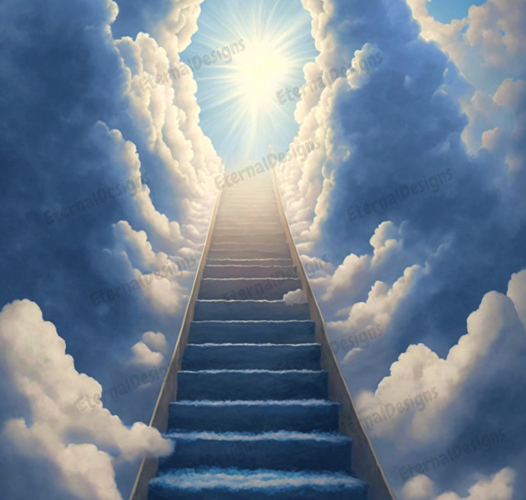 Heaven Background 8 PNG | Memorial Background | Stairs to Heaven ...