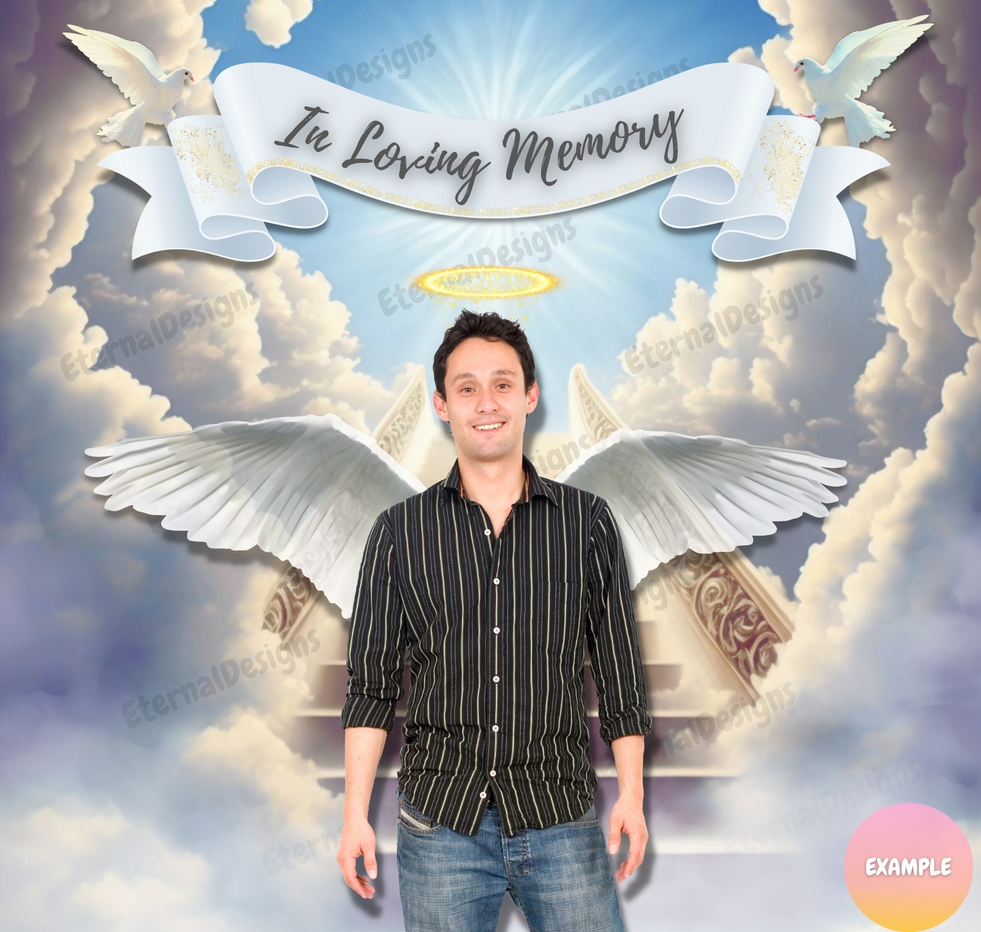 In Loving Memory 02 PNG | Memorial Background |stairs to Heaven ...