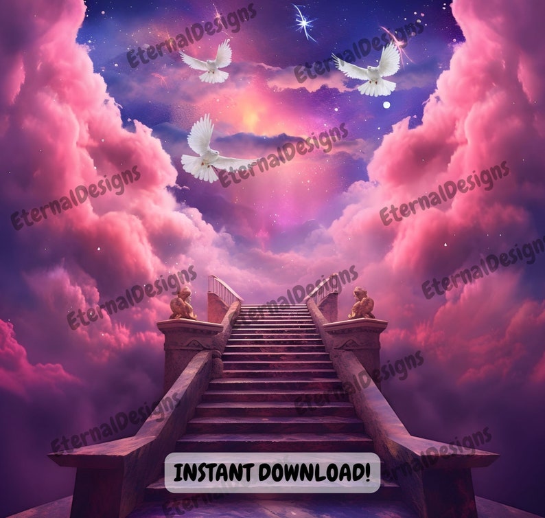 Heaven Background PNG | Memorial Background | Stairs to Heaven | Heaven ...
