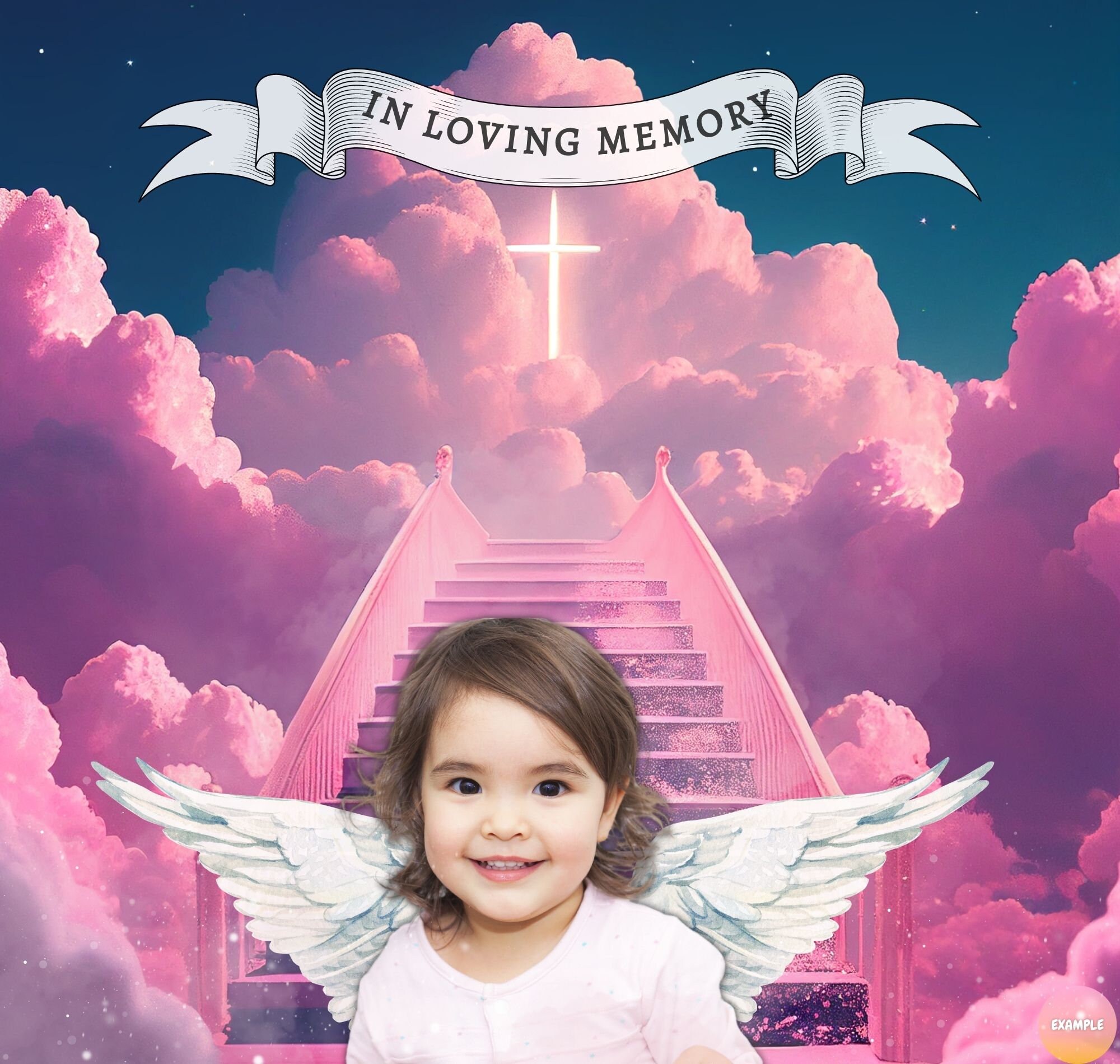 Pink Heaven Background PNG | Memorial Background | Stairs to Heaven ...