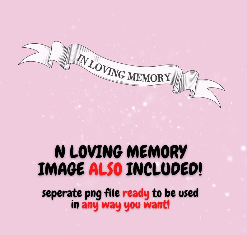 Pink in Loving Memory 03 | in Loving Memory PNG | Memorial Background ...