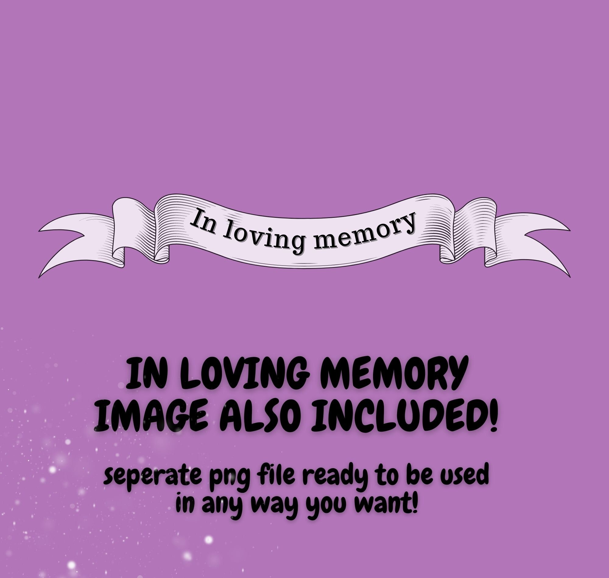 Purple in Loving Memory 04 | in Loving Memory PNG | Memorial Background ...