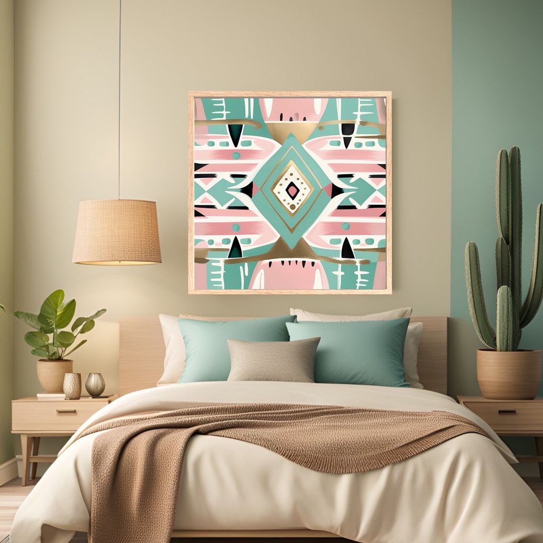 Abstract Aztec Painting Art Print, Contemporary Aztec Abstract Digital ...