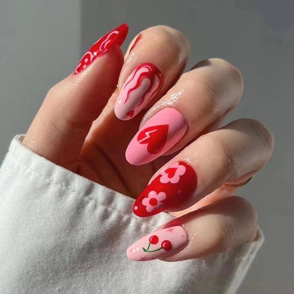 Cute Preppy Press On Nails Etsy