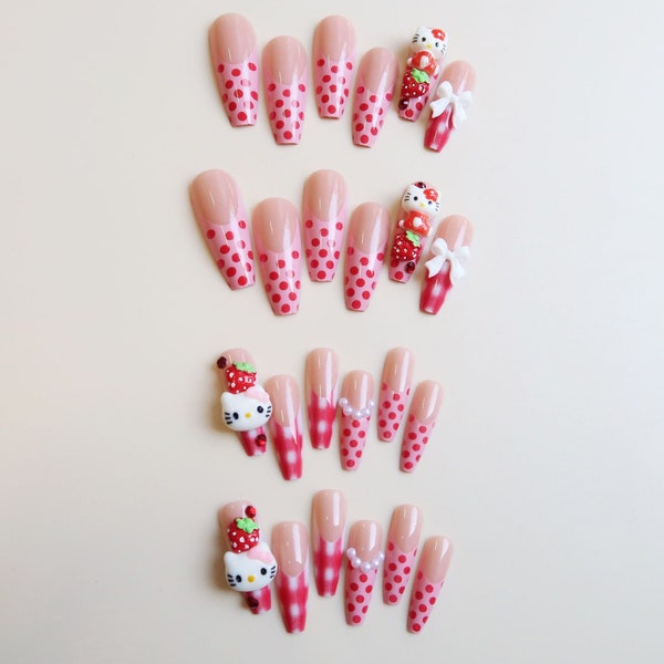 Kawaii Fake Nails - Etsy