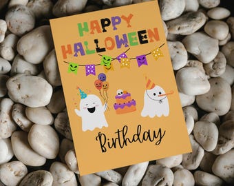 Halloween Birthday Card // Birthday Boo - Etsy