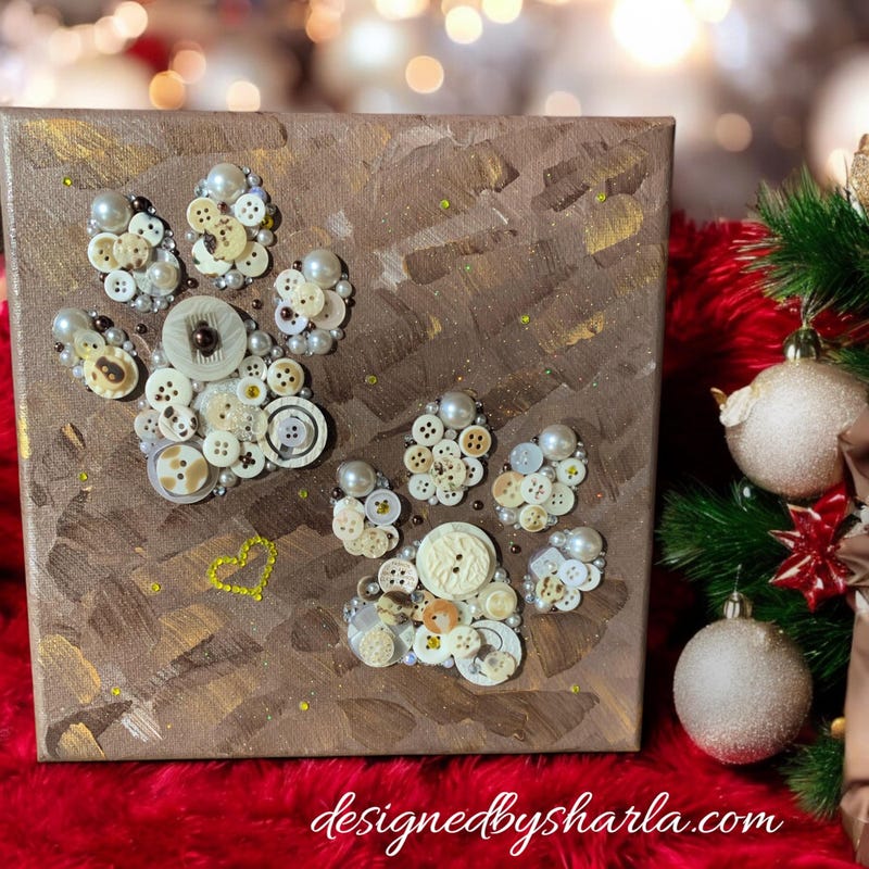 Button Art Canvas - Etsy