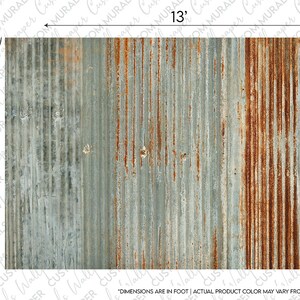 Rustic Wallpaper Mural, Rusted Metal Look, Chic Urban Home Decor ...