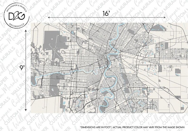 Winnipeg Blueprint Wallpaper Mural - Etsy