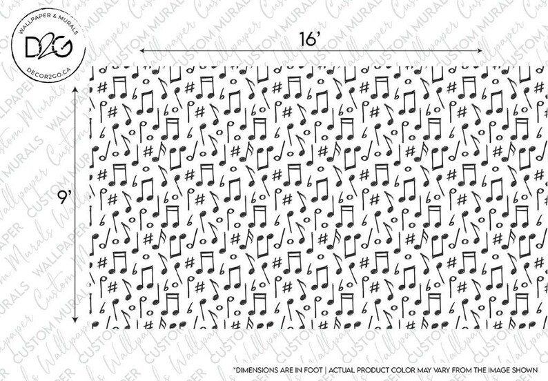 Music Notes Mural Wallpaper - Etsy