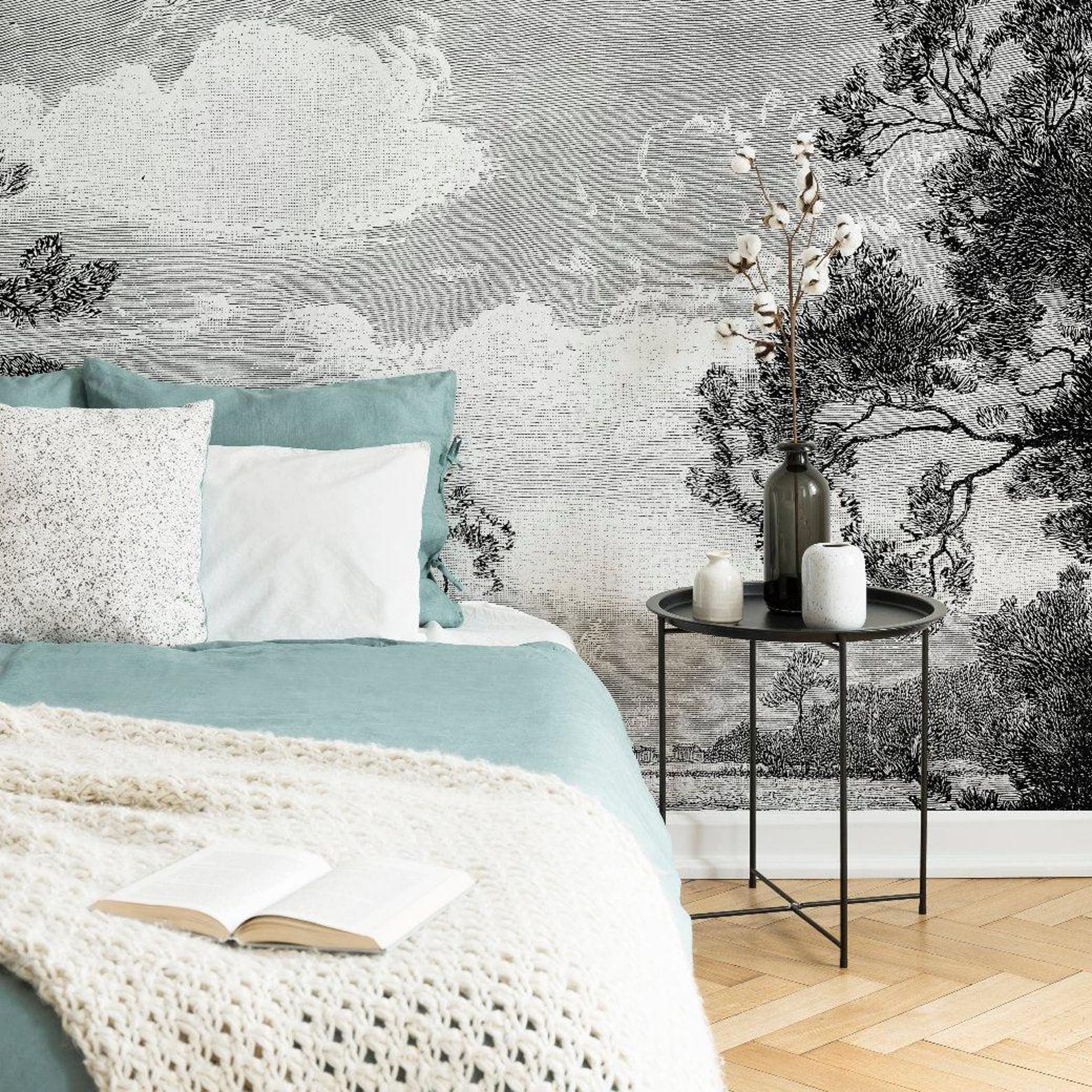 Serene Forest Wallpaper Mural - Etsy