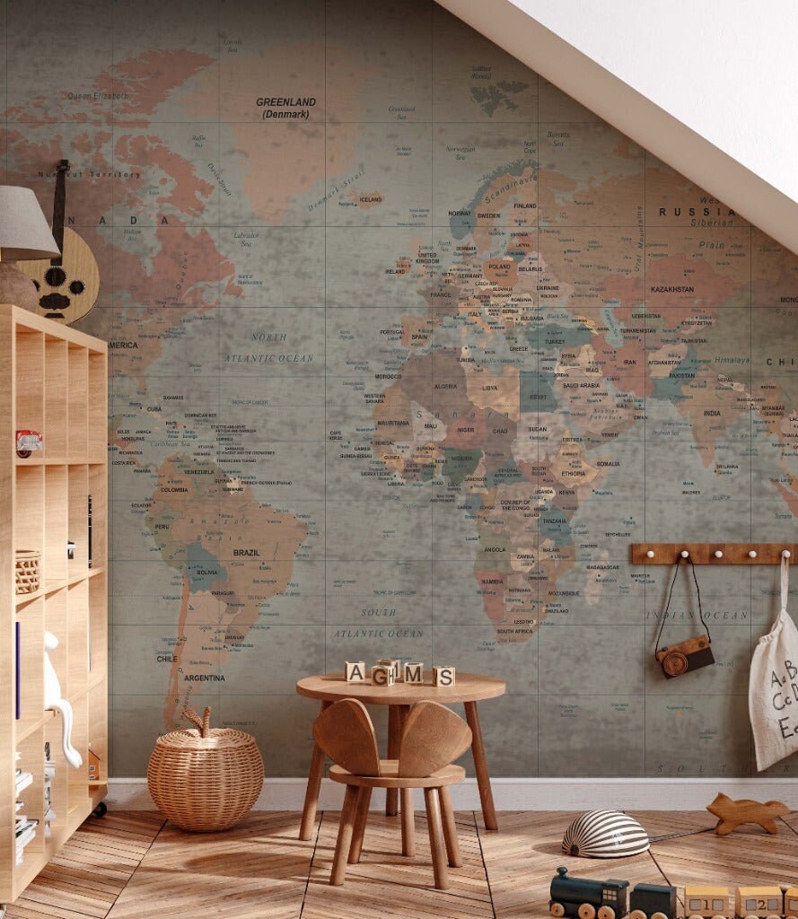 Classic Old World Map Wall Mural | Large Historical Cartography ...