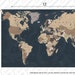 Black and Brown World Map Wallpaper Mural | Vintage Travel Wall Art ...
