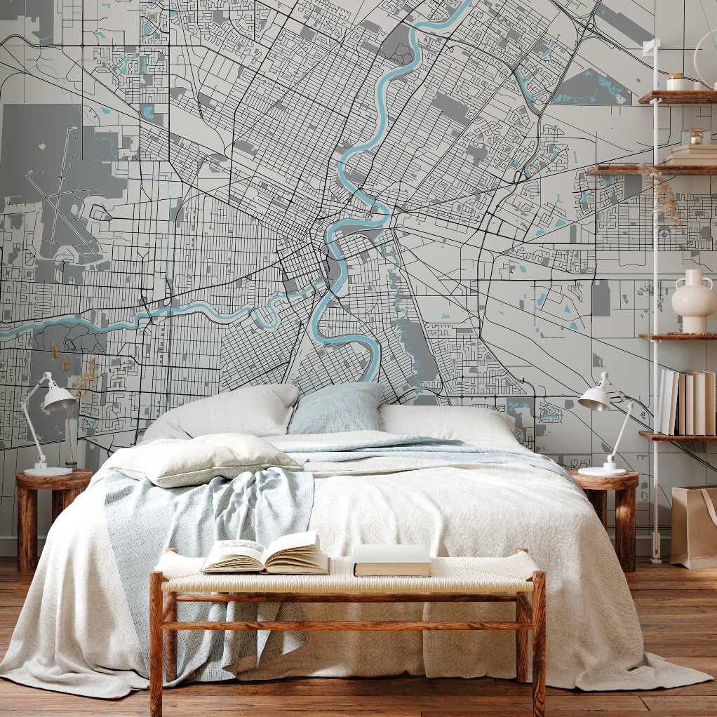 Winnipeg Blueprint Wallpaper Mural - Etsy