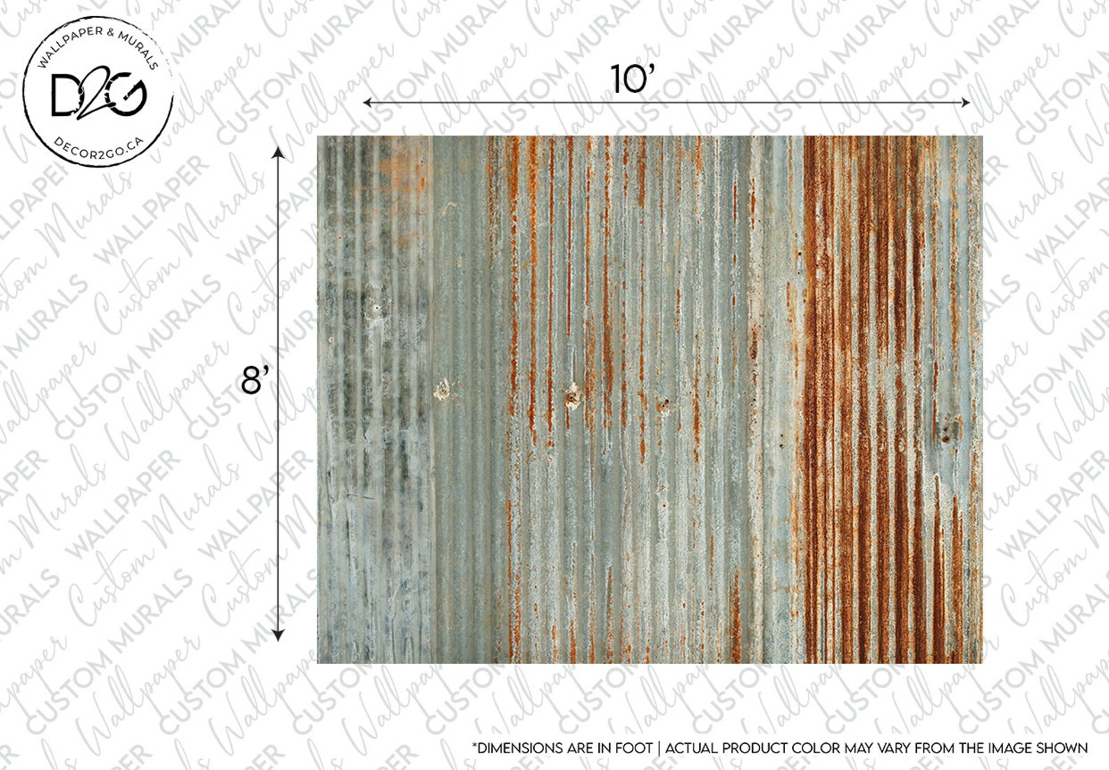 Rustic Wallpaper Mural, Rusted Metal Look, Chic Urban Home Decor ...