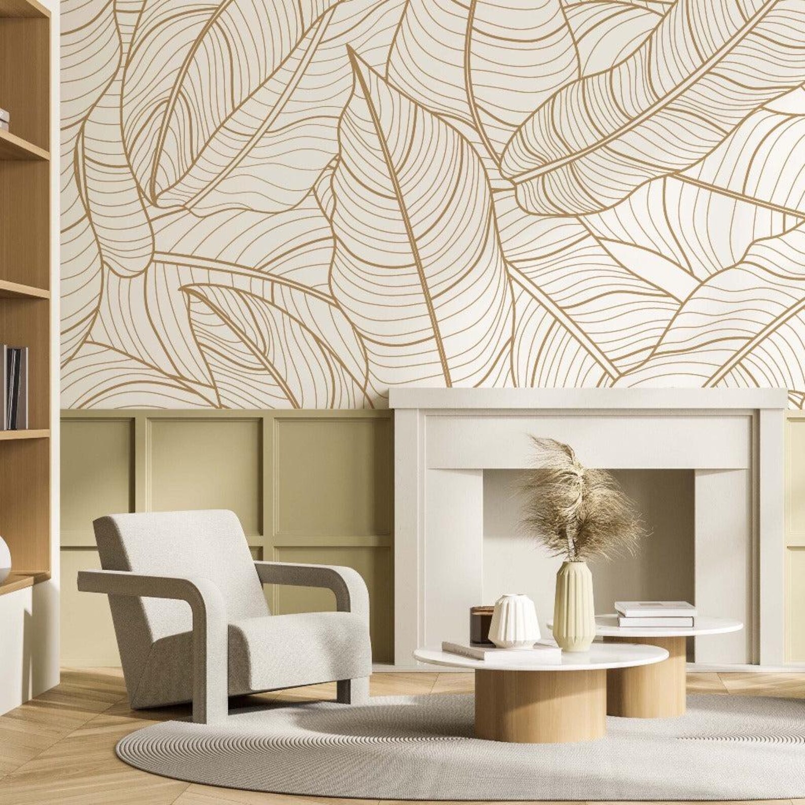 Golden Escape Wallpaper Mural - Etsy