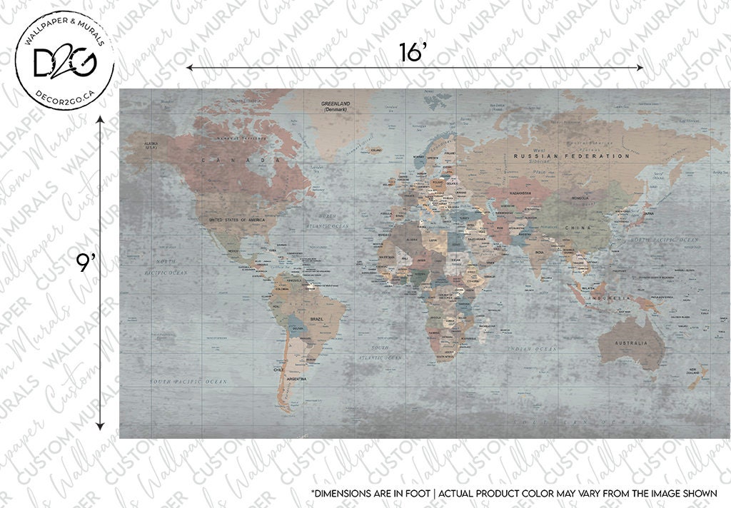 Classic Old World Map Wall Mural, Large Historical Cartography ...
