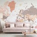 Peach World Map Wallpaper Mural - Etsy