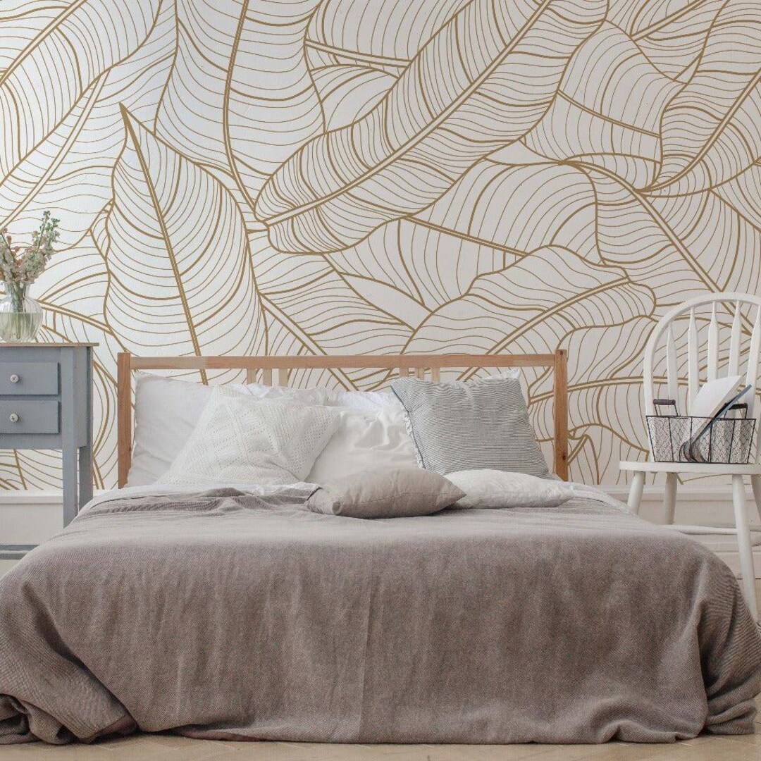 Golden Escape Wallpaper Mural - Etsy