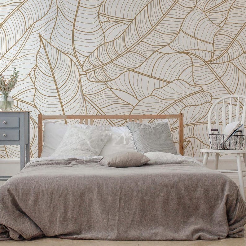 Golden Escape Wallpaper Mural - Etsy