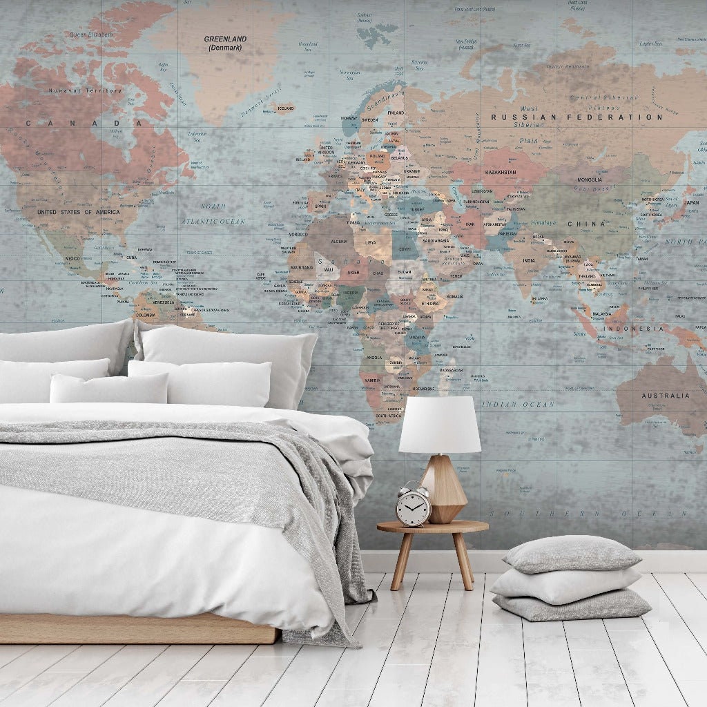 Classic Old World Map Wall Mural | Large Historical Cartography ...