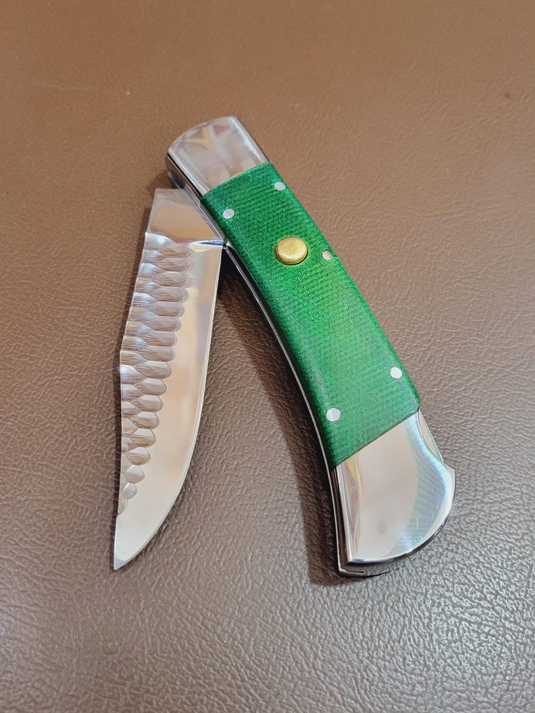 Custom Handmade Folding Knife With Leather Sheath. - Etsy