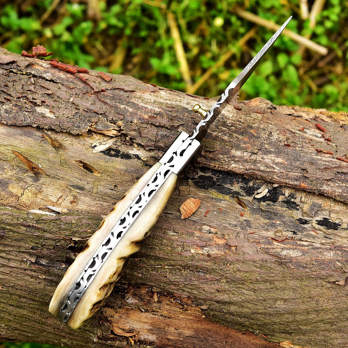 Custom Handmade Pocket Knife With Leather Sheath - Etsy