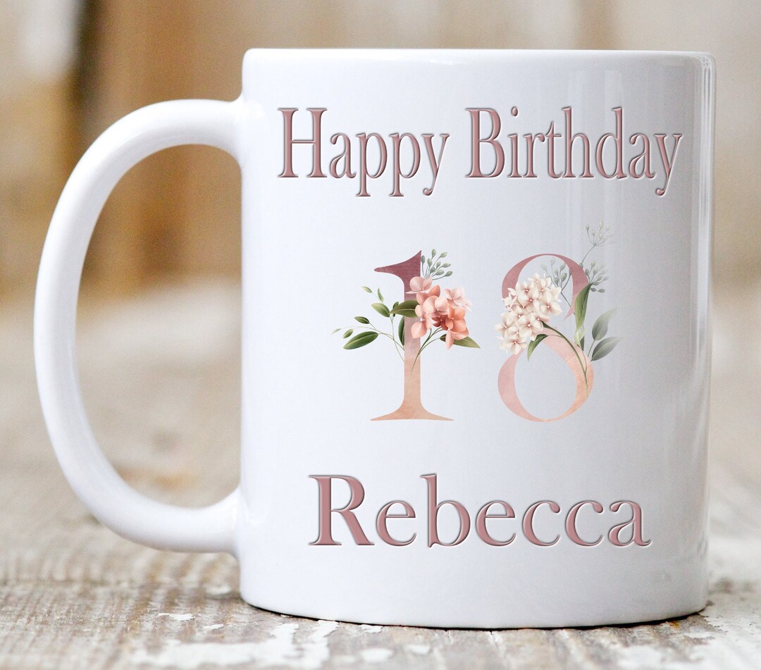 Personalised Birthday Mug, Happy Birthday Mug, Name and Age Mug ...