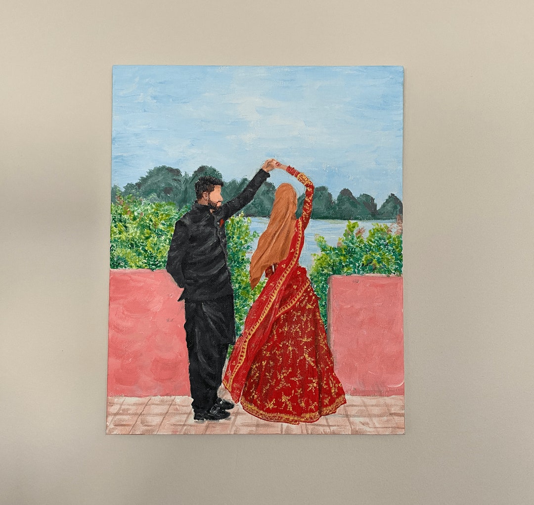 Personalised Couples Canvas Painting for Wedding Gifts, Anniversaries ...