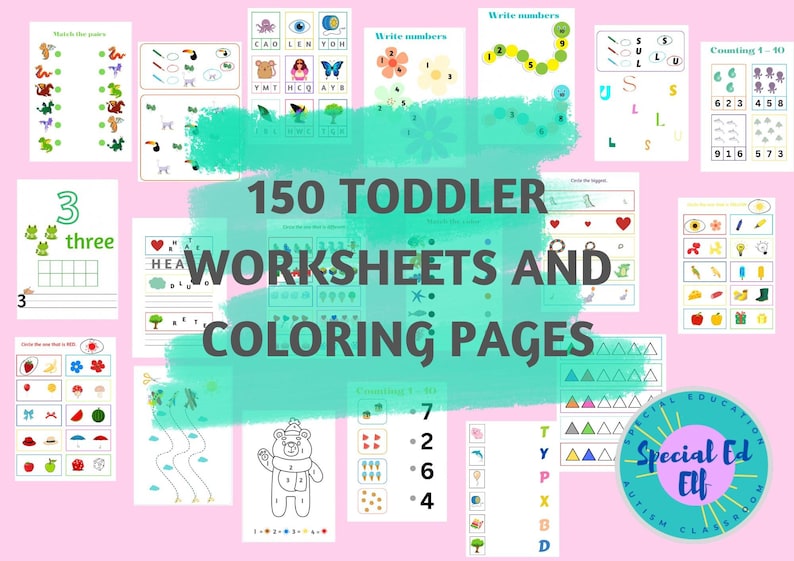 Printable Toddler Workbook Worksheets - Etsy
