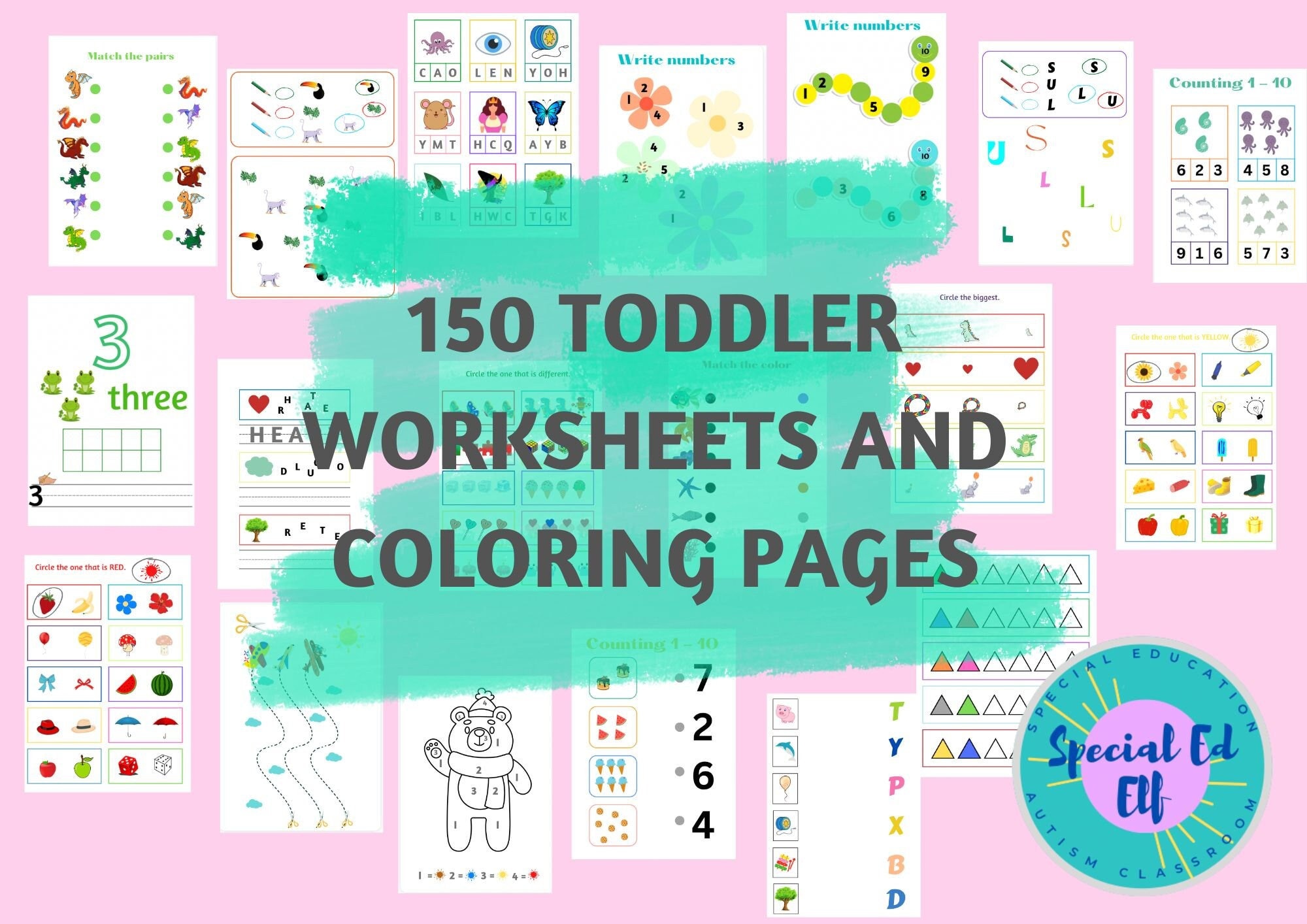 Printable Toddler Workbook Worksheets - Etsy
